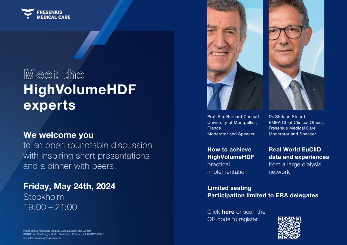 ERA-EDTA i Stockholm fra den 23.-26. maj 2024 - High Volume HDF ...